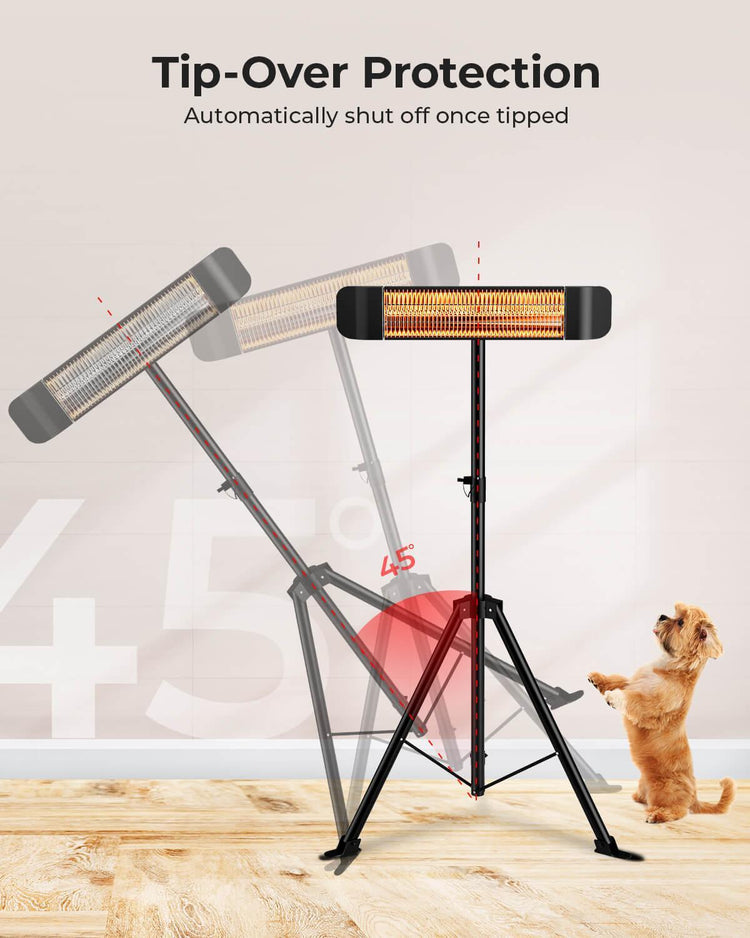MAXOAK Electric Patio Infrared Heater FreeStanding1500W for Indoor ...