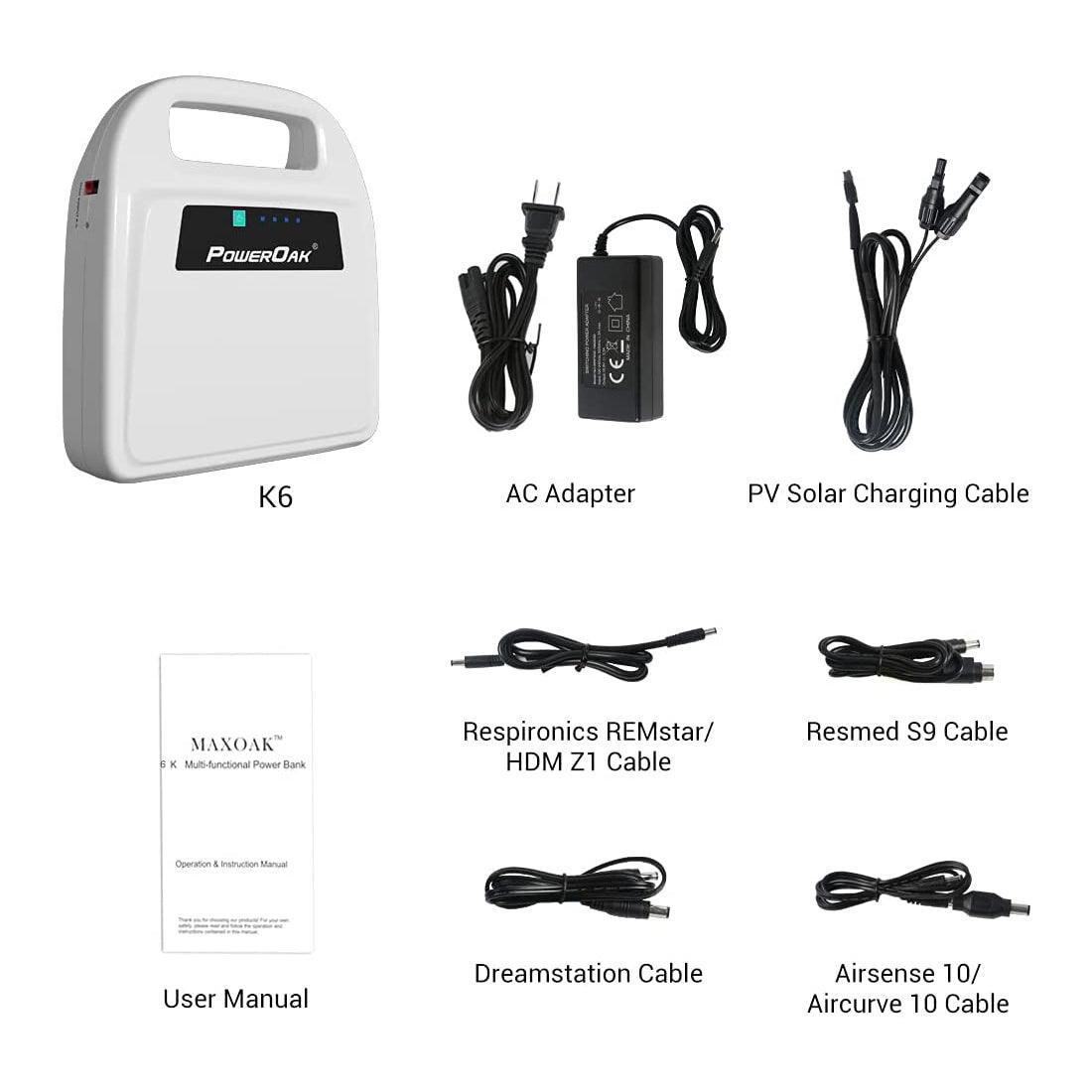 POWEROAK K6 336.96Wh/93600mAh CPAP Power Bank For Camping/Travel/Emerg